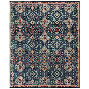 SAFAVIEH Heritage Collection 8' x 10' Blue/Multi HG422M Handmade Traditional Oriental Premium Wool Area Rug
