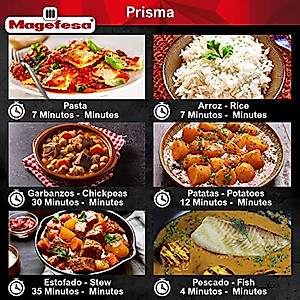 MAGEFESA ® Prisma 4.2 + 6.3 Quart Stove-top Super Fast Pressure Cooker, Easy Smooth Locking Mechanism, Polished 18/10 Stainles Steel, Suitable Induction, 5 Security Systems, 11.6 PSI Working pressure