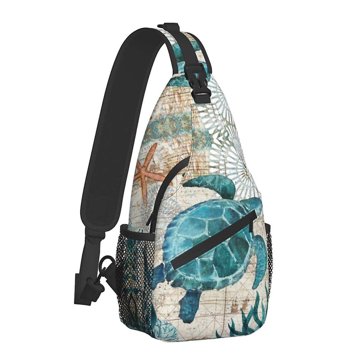 Sea Turtle Sling Bag Backpack - Crossbody Shoulder Chest Bags Unisex for Travel Casual Hiking with Adjustable Strap for Men Women
