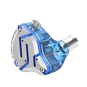 Linsoul KZ ZS10 Pro, 4BA+1DD 5 Driver in-Ear HiFi Metal Earphones with Stainless Steel Faceplate, 2 Pin Detachable Cable (with Mic, Glare Blue)