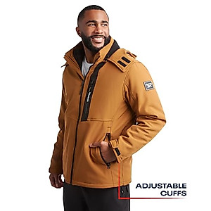 Reebok Men's Winter Coat –Softshell Jacket with Removable Puffer Coat – System Ski Jacket for Men (M-XXL), Size Medium, Timber