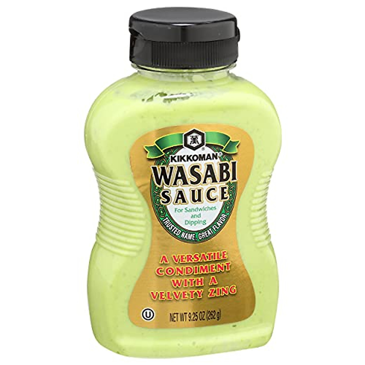 Kikkoman – Wasabi Sauce Great for Sandwiches & Dipping - All-Purpose Seasoning Spiciness Dishes Sushi, Sashimi – Sealed Packed Bottle - 9.25 oz (Pack of 1), Green