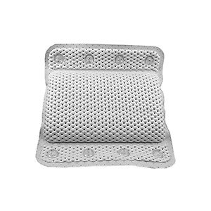 Luxurious Memory Foam Spa Bath Pillow for Tub Neck and Back Support - 8 Suction Cups, Non-Slip Design, Soft Cushion for Relaxing Soaks, by Dependable Industries