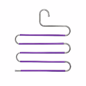 IULJH 5 Layer Stainless Steel Hollow S Shape Multifunctional Pants Rack Scarf Belt Storage Rack Super Space Saving ( Color : D , Size : 34*38cm )