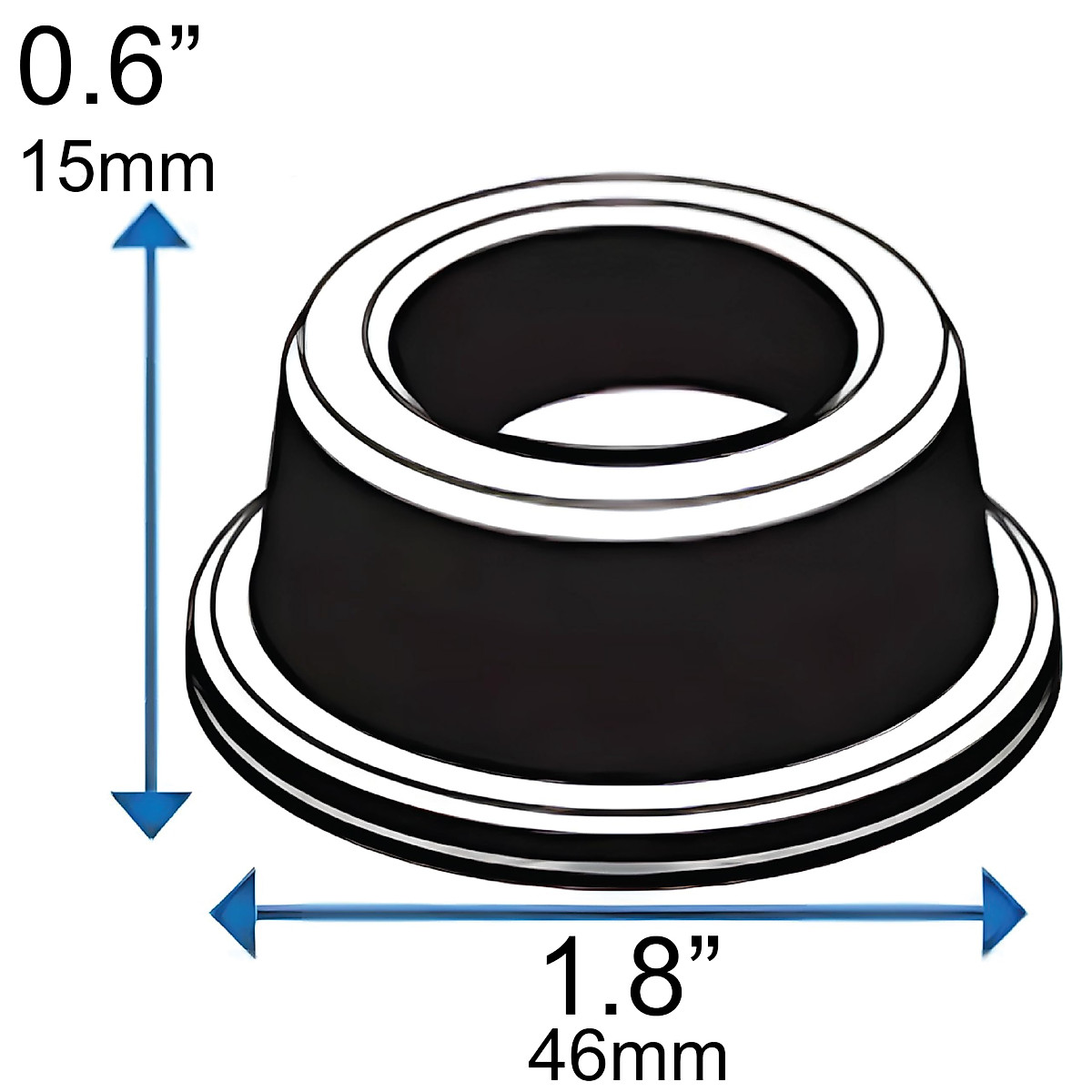 Rubber Door Stopper Bumpers (Pack of 4) White - Made in USA - Self Adhesive Wall Protectors, Prevent Damage to Walls from Door Knobs Handles, Guard and Shield