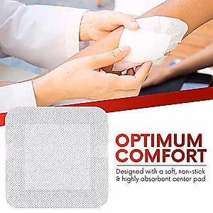 HEALQU Bordered Gauze Island Dressing - 30 Count, 4" x 4" Sterile Individually Wrapped Gauze Pads with Water-Resistant, Non-Woven Backing - Soft and Breathable Wound Dressing for First Aid and Medical