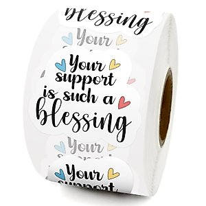 Thank You Your Support Cute Small Shop Stickers, Online Retailers Small Business Small Shop Thank You Stickers Gift Bags Packages Envelopes Labels, 500 Labels Per Roll