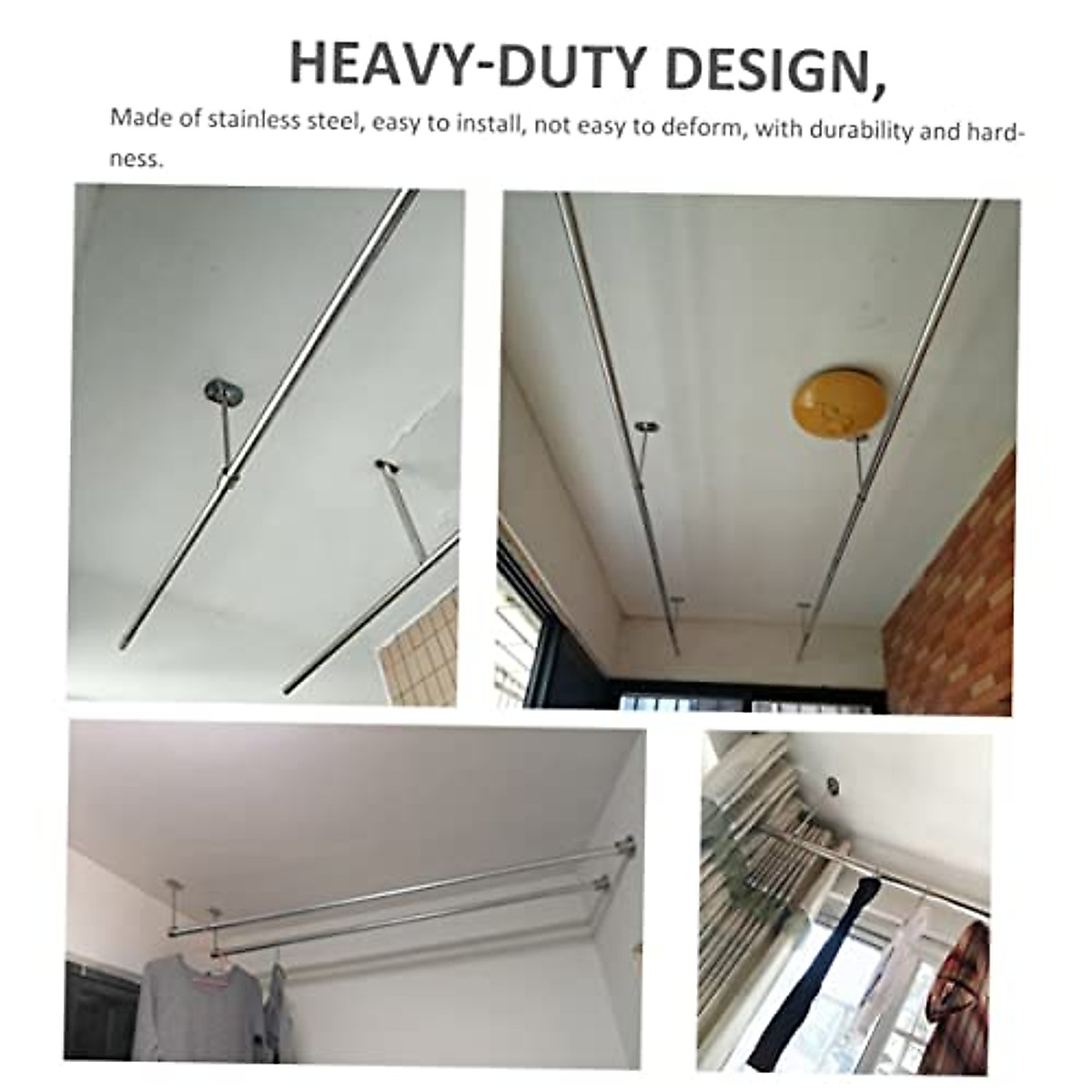 SHOWERORO 2pcs Pole Crane Ceiling Curtain Rod Armoire Wardrobe Closet Tension Rod Shelf Shower Tension Rods Closet Pole Closet Rod Support Shower Curtain Rod Support Clothes Rod Socket Pole