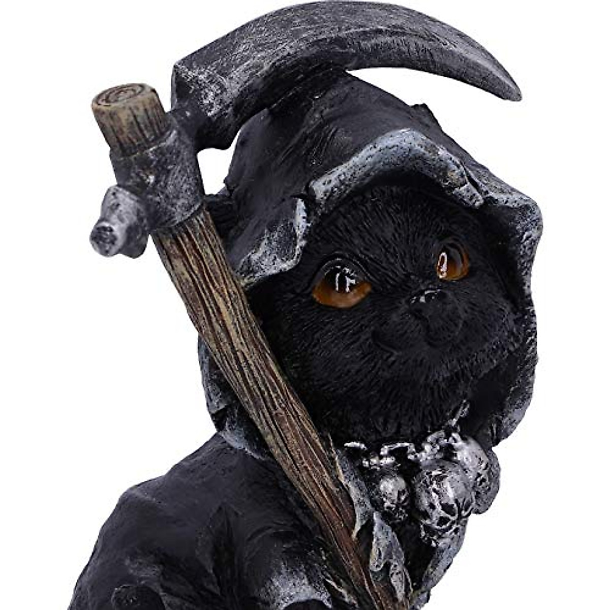 Nemesis Now Amara Grim Reaper Feline Cat Figurine, Resin, Hand-Painted, Gothic Decor, 10.2cm