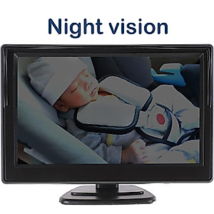 5 Inches AllRuby Baby Car Camera Monitor,Baby car Mirror,Digital display,View Infant in Rear Facing Seat with Wide Clear View,Aimed at Baby-Easily to Observe The Baby's Every Move,Come with 2 mounts.