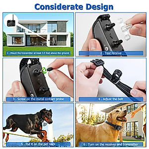 Rivulet Wireless Dog Fence System Electric Dog Fence Training Collar w/Remote 2-in-1, Dog Containment Fence Wireless, Adjustable Vibration & Shock, Rechargeable Pet Fence for Small Medium Large Dogs