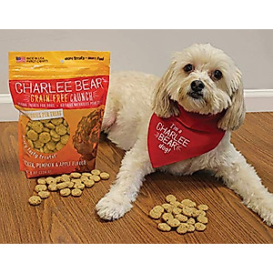 Charlee Bear Crunch Chicken, Pumpkin & Apple Flavor Dog Treat and Snack (3 Pack) 8 oz Each
