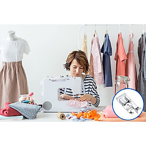 TISEKER Overcast Sewing Machine Presser Foot for All Low Shank Snap-On Singer, Brother, Babylock, Janome, White, Juki, Janome, New Home, Simplicity, Elna