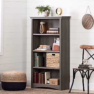 South Shore Artwork 4-Shelf Bookcase, Gray Maple