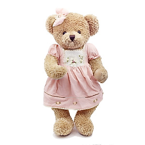 Oitscute Big Baby Teddy Bear with Cloth Cute Stuffed Animal Soft Plush Toy 25" (Pink&Brown)