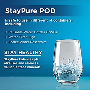 StayPure Water Filter- 250 Gallon Portable Water Filter, Perfect for Travel, Camping, Water Bottle, Pitcher - Alkaline Water Filter - Long-Life (6 months)