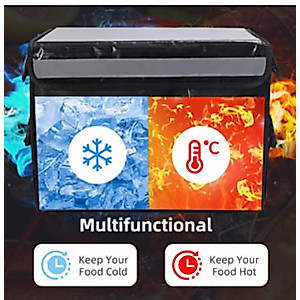 delivery bags 18.1 * 13.8 * 13.8 waterproof & flodable catreing insulated thermal bag food delivery and pizza delivery 48l-12gal