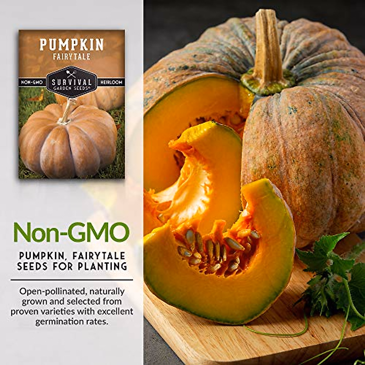Survival Garden Seeds - Fairy Tale Pumpkin Seed for Planting - Packet with Instructions to Plant and Grow Pumpkins in Your Home Vegetable Garden - Non-GMO Heirloom Variety