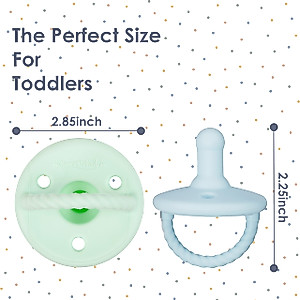 Sweet Child Soothie Pacifiers 0-18 Months, Set of 6 Ultra-Light Silicone Binkies with Collapsible Handle & 3 Air Holes for Added Safety, Best Newborn Pacifiers for Baby Boys Or Girls