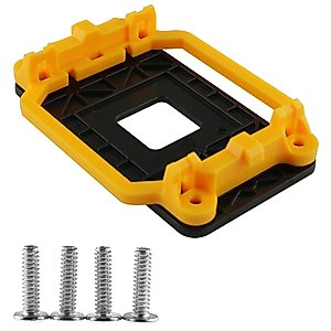 DGZZI CPU Cooler Bracket Motherboard Back Plate Heatsink Fan Stand Base Mount Bracket Holder for AMD Socket AM2 AM3, Yellow
