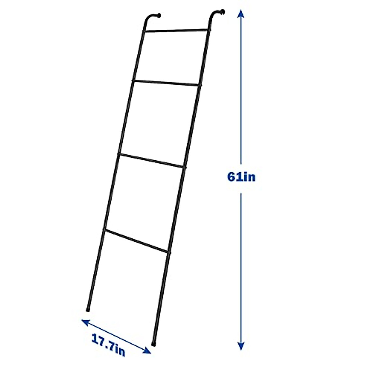 Blanket Ladder Decorative Towel Rack Holder for Bathroom, Wall Leaning Metal Drying Quilt Stand for Living Room Bedroom Farmhouse Home Decor, Gift for Women Mom Mother Her Wife - Black