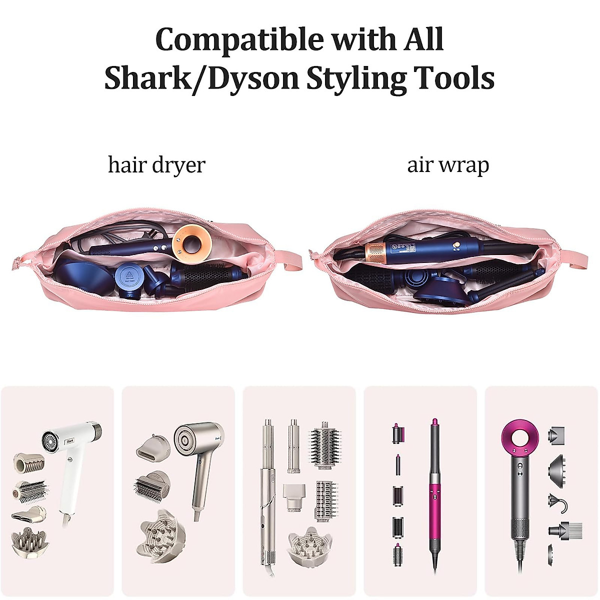 VGR Shark Flex Style Case - Carrying Case for Shark Flexstyle/Dyson Airwrap, Hair Tools Travel Bag for Dyson/Shark Hair Dryer