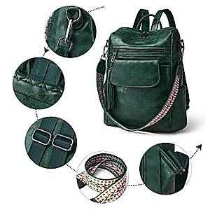 OPAGE Leather Backpack Purse for Women Fashion Designer Ladies Shoulder Bags Travel Backpack With Wristlet