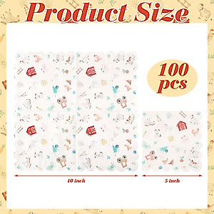 Motipuns 100 Pcs Farm Cute Cocktail Napkins 5 x 5 Inch Country 2 Ply Scalloped Edged Dessert Napkins Disposable Farm Party Decor farm party supplies for Baby Shower Wedding Birthday Party Bridal