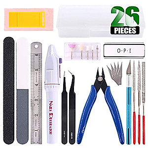 Keadic 24Pcs Gundam Model Basic Tools Set Hobby Building Tools Kit with a Plastic Case for Professional Gundam Model Building, Repairing and Fixing