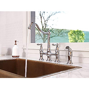 Pfister Courant Kitchen Faucet with Side Sprayer, 2-Handle, High Arc, Polished Chrome Finish, F0314COC