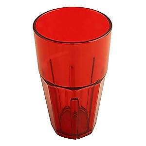 G.E.T. 9916-1-R-EC Heavy-Duty Shatterproof Faceted Plastic Tumbler, 16 Ounce, Red (Set of 4)