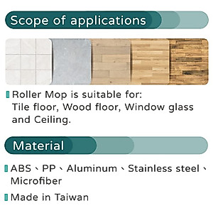 JDlife Household and Commercial Cleaning Microfiber Roller Mop- Cleaning System with 14-Inch DUST MOP with Reusable Pads, 360-spin Mop Head for Tile, Marble, Hardwood Floors Cleaning