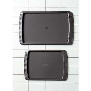 SAVEUR SELECTS Set of 2 Rimmed Baking Sheets, 11-Inch by 17-Inch and 9-Inch by 13-Inch, Non-stick, Warp-resistant Carbon Steel, Dishwasher Safe, Artisan Bakeware Series