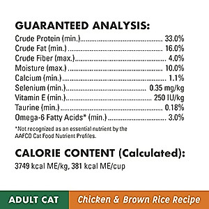 NUTRO WHOLESOME ESSENTIALS Natural Dry Cat Food, Adult Cat Chicken & Brown Rice Recipe Cat Kibble, 5 lb. Bag