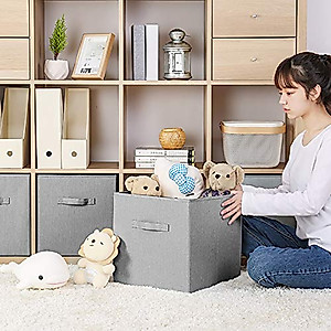 Storage Box Storage Bins 3 Pack Storage Cube Basket Bins Cloth Folding Box Closet Drawers Container Dresser Basket Organizer Shelf Collapsible for Underwear Sock Bra Tight Kids Toy (Gray)