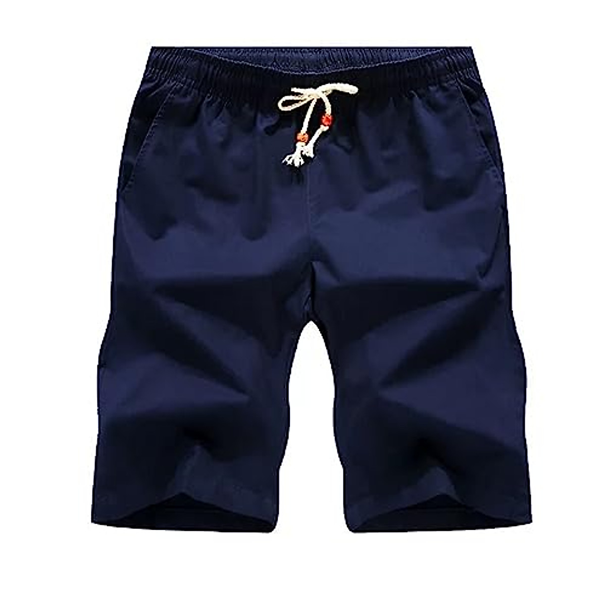SCHWARZER Moisture-Wicking Elastic Waistband 9" Inseam Quick Dry Mens Pleated shorts Volleyball Athletic Shorts Navy