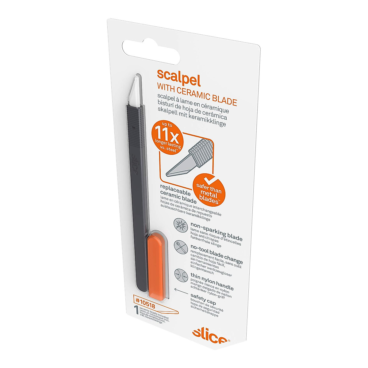 Slice Scalpel, 1 Pack, Black with Orange
