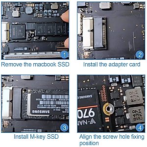DKARDU NGFF M.2 nVME SSD Adapter Card for MacBook, Upgrade for MacBook 2013-2017 Convert, M.2 PCI-e NVME SSD Replace for MacBook SSD MZ-JPU128T/SD6PQ4M-128G, 2 PCS