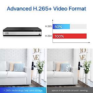 ZOSI 3K Lite H.265+ 16 Channel Video Security DVR Recorder with AI Human/Vehicle Detection,16CH Hybrid 4-in-1 CCTV DVR with 4TB HDD for Home Surveillance Camera System,Remote Access,24/7 Recording