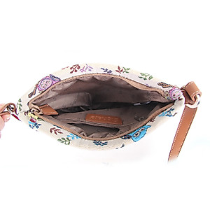 Signare Tapestry Crossbody Bag Shoulder Purse for Women In Owl Design (XB02-OWL)