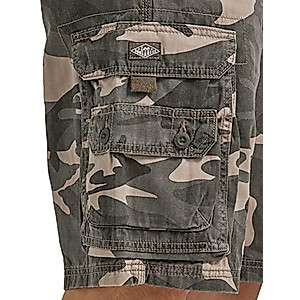 Lee Men's Dungarees Belted Wyoming Cargo Short, Ash Camo, 32