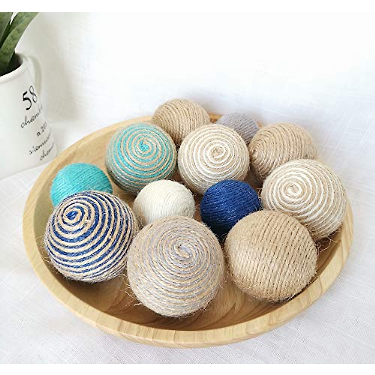 Elkpruu Orbs Decorative Balls Set of 12, Centerpieces for Dinning Room Table, Blue Decorations for Bowls, Vases, Trays and Basket Fillers