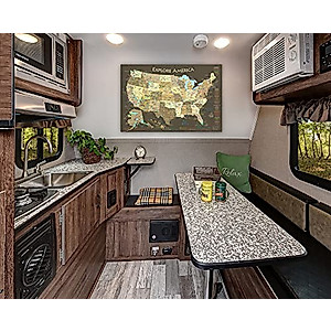 National Parks Map Poster with USA Travel Destinations (24W x 16H inches)