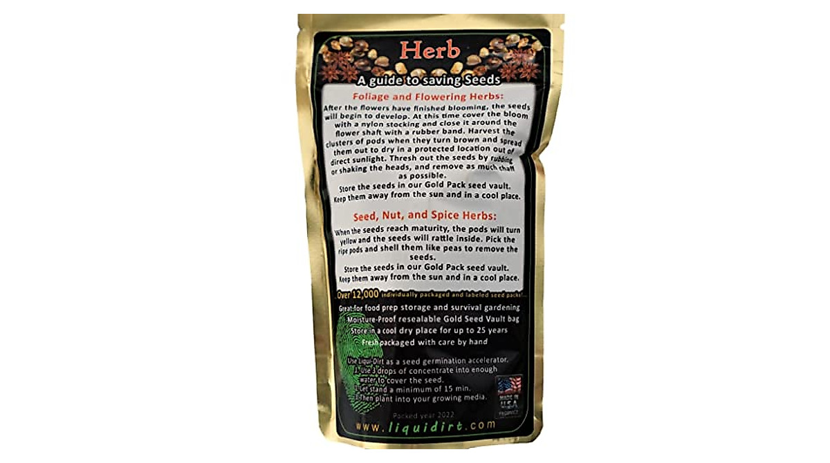Heirloom Herb Seeds Pack - 27 Varieties & Over 15,000 Seeds for Cooking ...