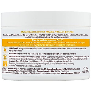 Palmer’s Shea Butter Formula Raw African Shea Butter Balm, Nourishing Body Moisturizer for Rough, Dry Skin, 7.25 Ounces
