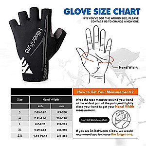 Hikenture Half Finger Cycling Gloves for Men and Women Padded Road Bike Gloves (Black, XXL)