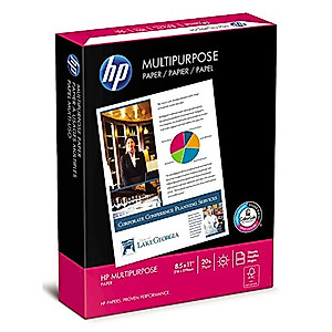 Hp 115100 Multipurpose Paper, 96 Bright, 20 Lb, Letter, White, 2500 Sheets/Carton