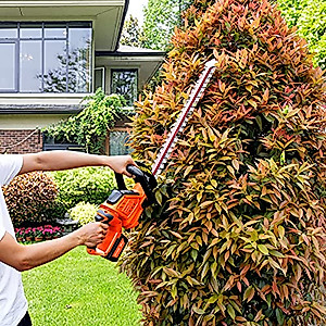 Upgraded Electric Cordless Hedge Trimmer, 22” Dual-Action Blade, 3000 RPM/min Power Hedge Trimmers with 20V 4.0Ah Battery and Fast Charger, Safety Double Switch