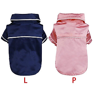 Mallyu Pet Supplies Pets Clothing Soft Silk French Bulldog Pajamas Pet Dog Pajama for Small Dogs Shih Tzu Puppy Cat Clothes Jumpers Outfit Outdoor Pink Blue
