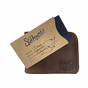 Hide & Drink, Classic Slimfold Wallet, Card Organizer Holder, Travel Accessory, Full Grain Leather, Handmade (Bourbon Brown)